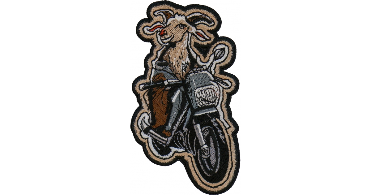 Goat on Bike Patch, Biker Vest Patches, Sew or Iron on Patch by Ivamis ...