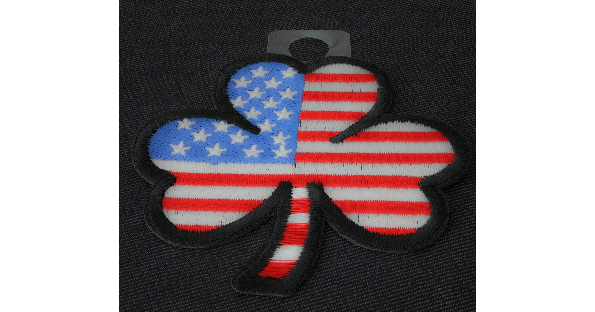 American flag 3 Clover Shamrock Patch by Ivamis Patches