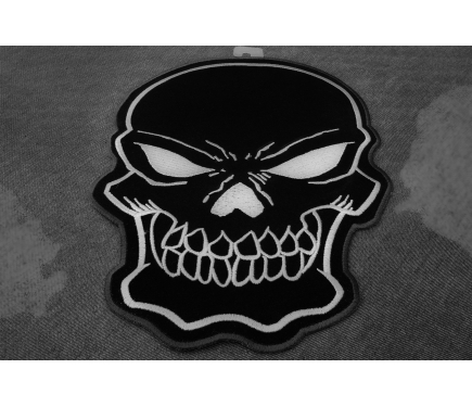 Black Skull Patch, Large Skull Patches for Biker Jackets by Ivamis Patches