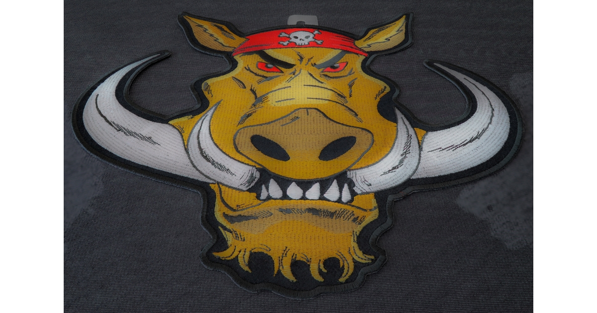 Wild Hog Patch, Large Animal Patches for Jackets by Ivamis Patches