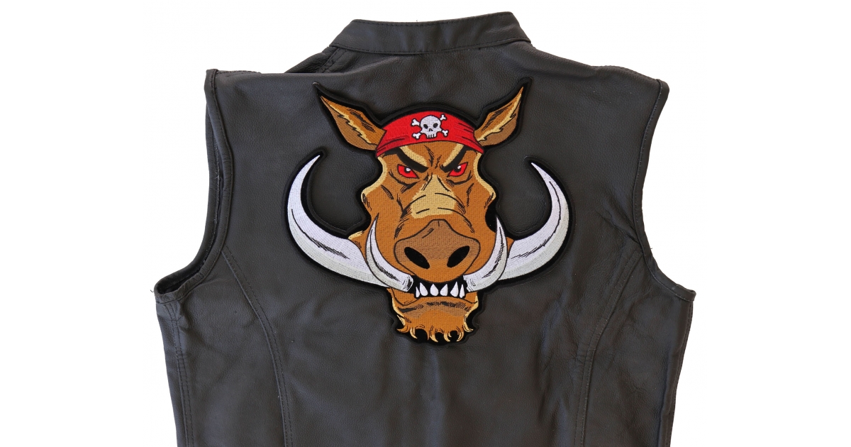 Wild Hog Patch, Large Animal Patches for Jackets by Ivamis Patches