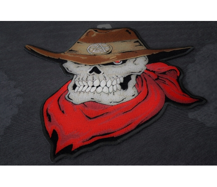 Red Scarf Cowboy Skull Patch, Large Skull Patches for Biker Jackets by ...