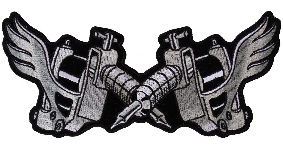 Tattoo Guns Patch, Large Back Patches for Vests by Ivamis Patches