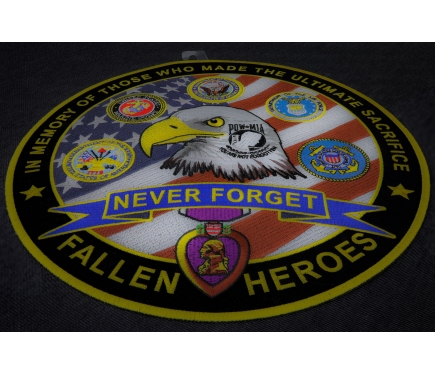 Never Forget Patch In Memory of Fallen Heroes, Large Patriotic Patches ...