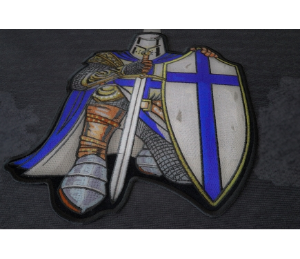 Blue Knight Kneeling Knight Patch, Large Christian Back Patches by ...