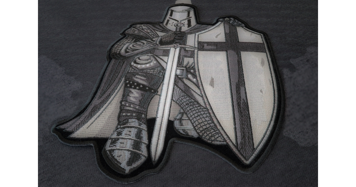 Kneeled Knight Patch, Large Christian Back Patches by Ivamis Patches