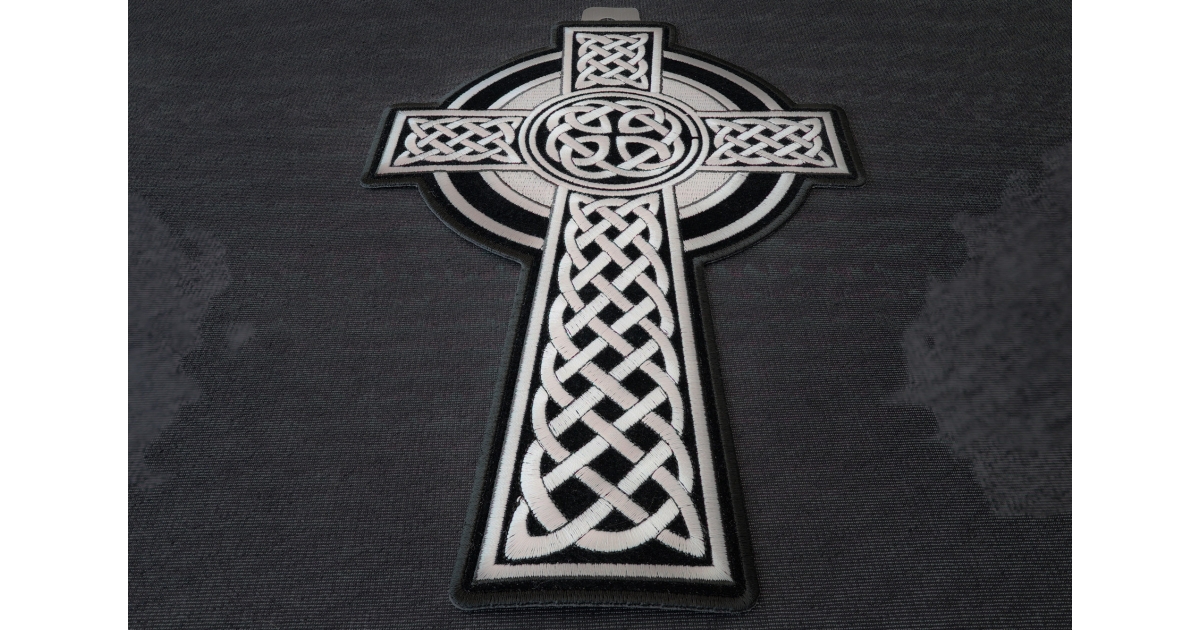 Celtic Cross Patch, Large Christian Back Patches by Ivamis Patches
