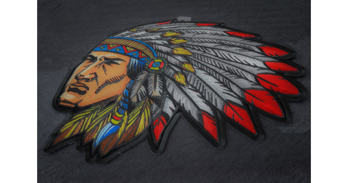 Indian Chief Patch, Large Indian Patches by Ivamis Patches