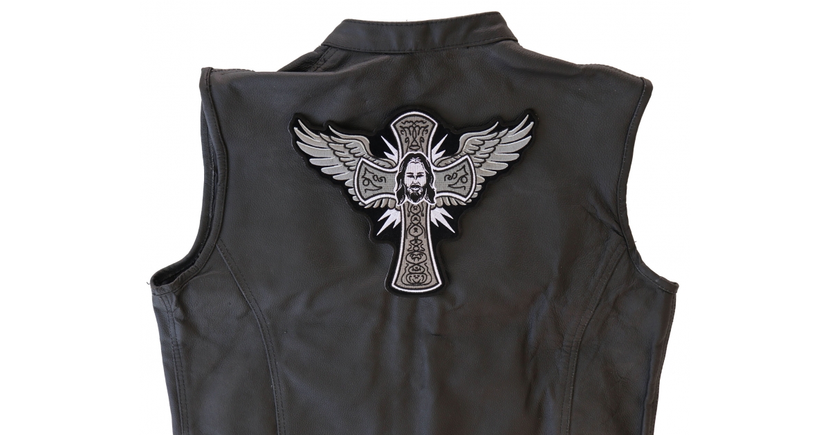 Christian Cross Jesus Patch, Large Christian Back Patches by Ivamis Patches