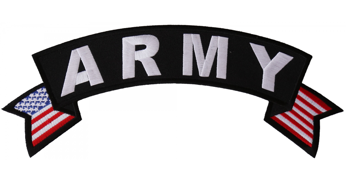 Army Patch, US Flag Large Rocker Patch by Ivamis Patches