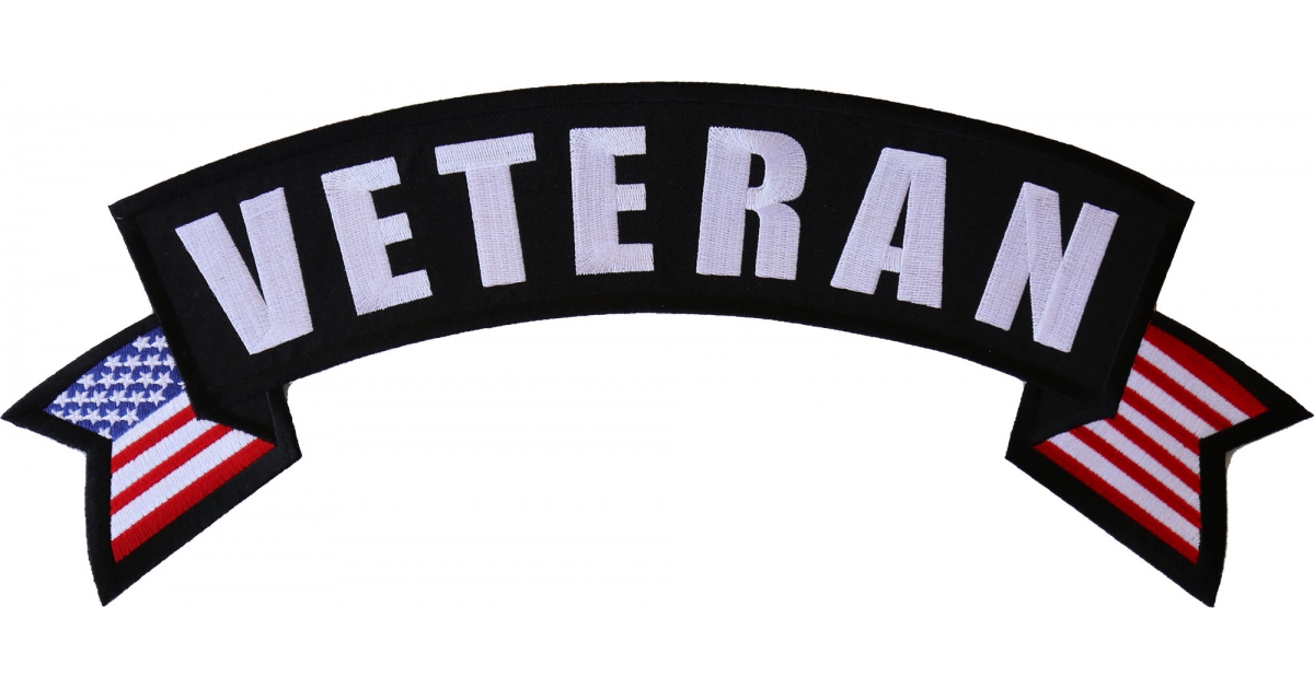Veteran Patch, US Flag Large Rocker Patch by Ivamis Patches