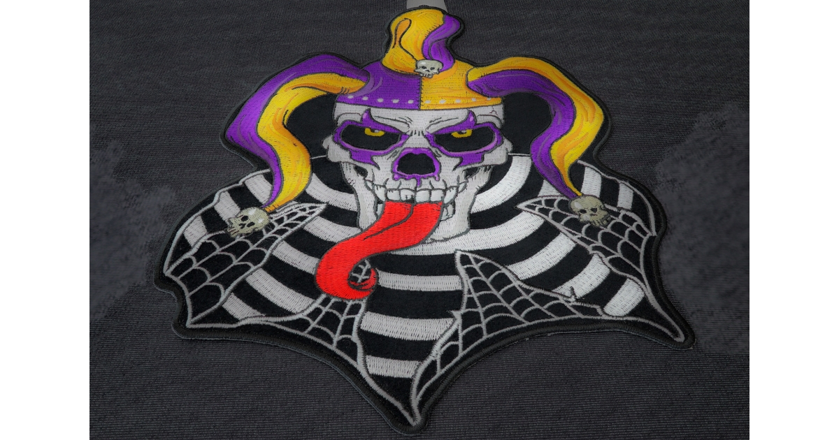 Jester Clown Skull Patch, Large Skull Patches by Ivamis Patches