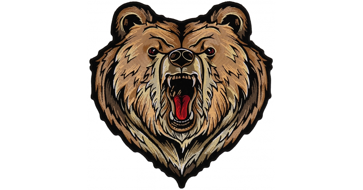 Grizzly Bear Large Back Patch | Wild Animal Patches -TheCheapPlace