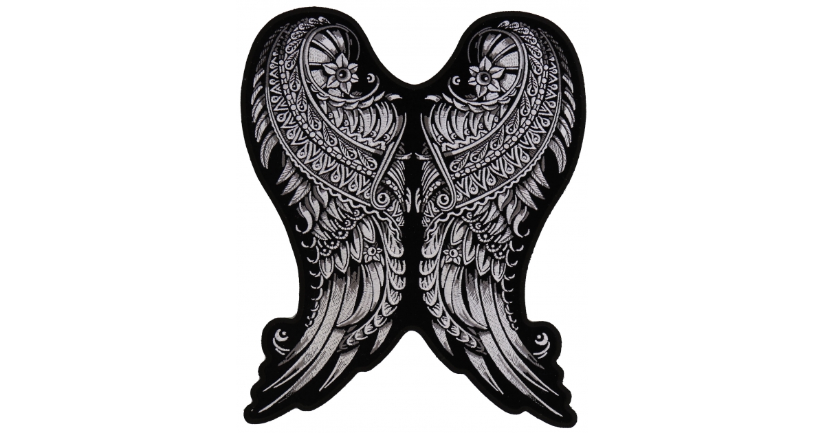 Angel Wings Large Back Patch Ornate Design - TheCheapPlace