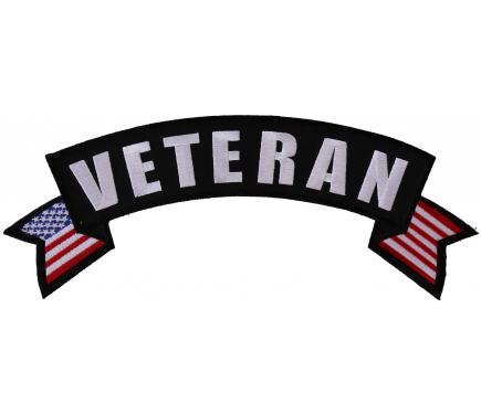Veteran Patch, US Flag Large Rocker Patch by Ivamis Patches