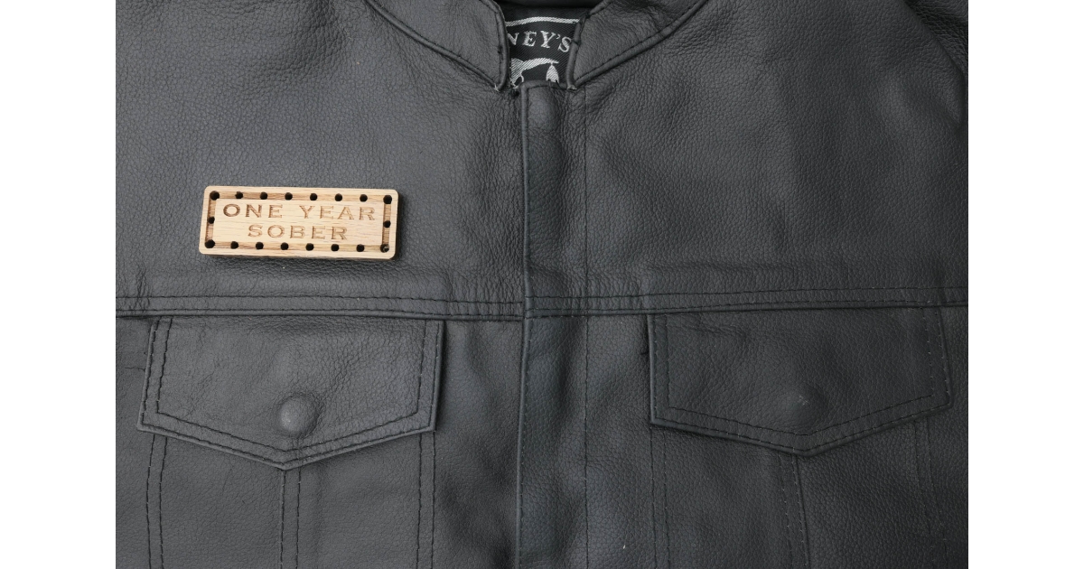 One Year Sober Oak Wood Patch by Ivamis Patches