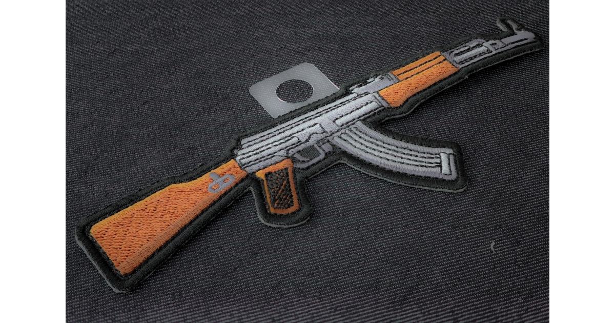 AK-47 Embroidered Gun Patch Points Right | Embroidered Patches by ...