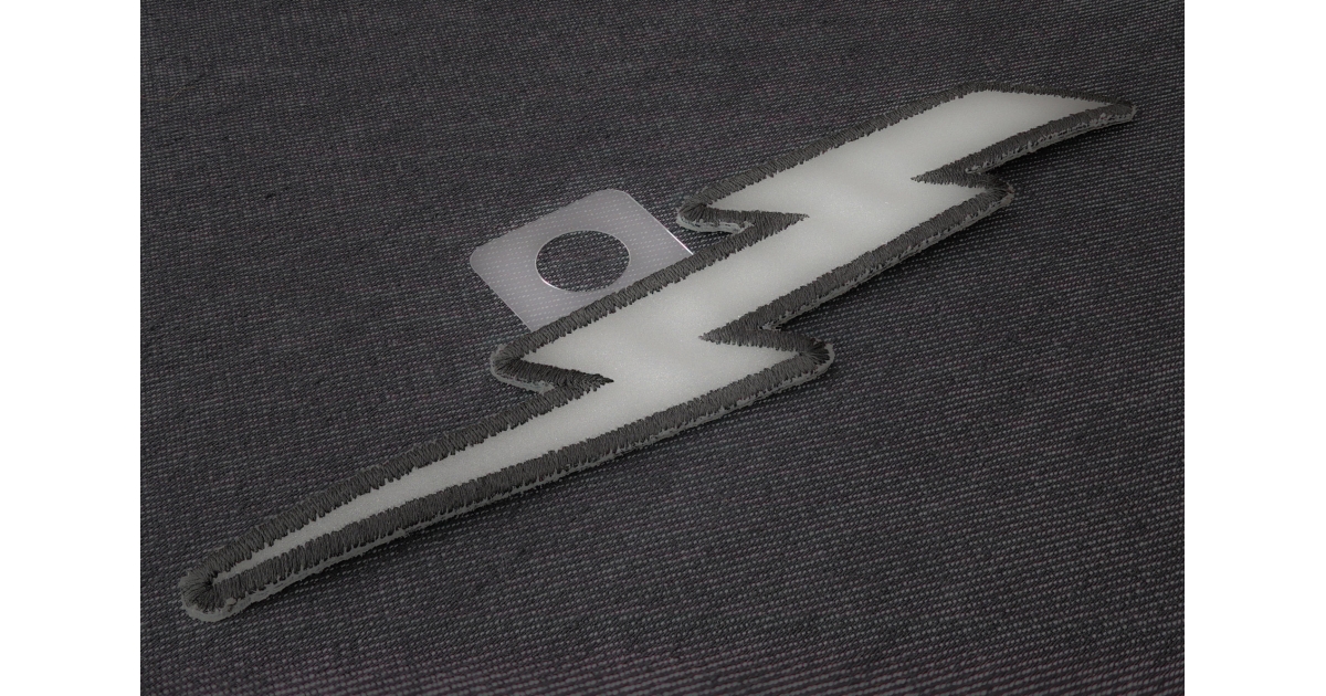 Reflective Lightning Bolt Left Patch, Embroidered Iron On Patch ...