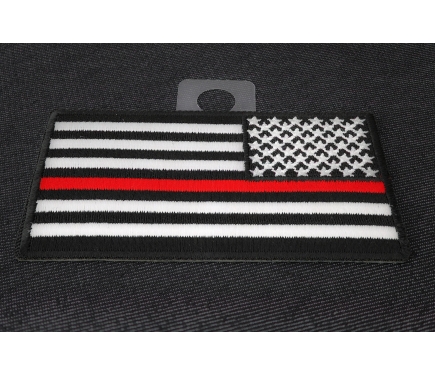 Thin Red Line American Flag Reversed Patch | Embroidered Patches by ...