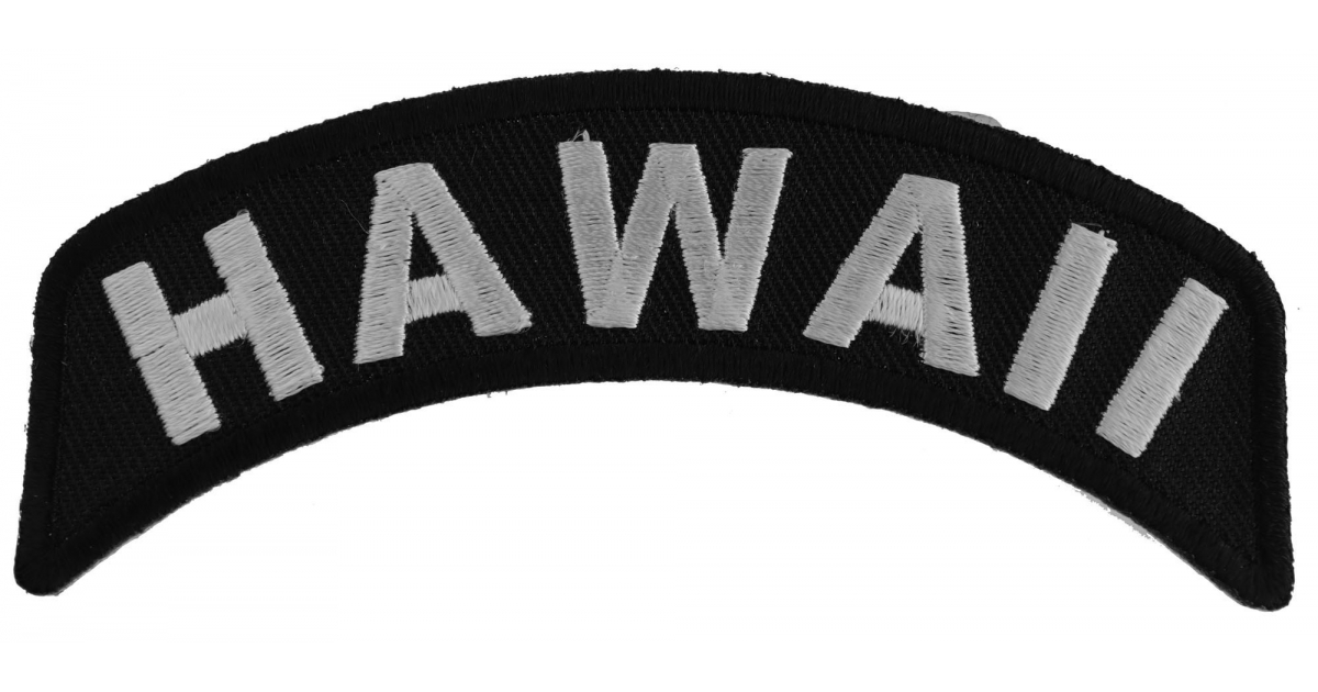 Hawaii State Embroidered Small Iron On Rocker Patch by Ivamis Patches