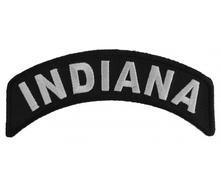 Indiana State Embroidered Small Iron On Rocker Patch by Ivamis Patches
