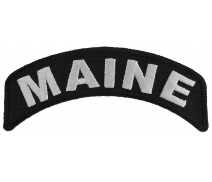 Maine State Embroidered Small Iron On Rocker Patch by Ivamis Patches