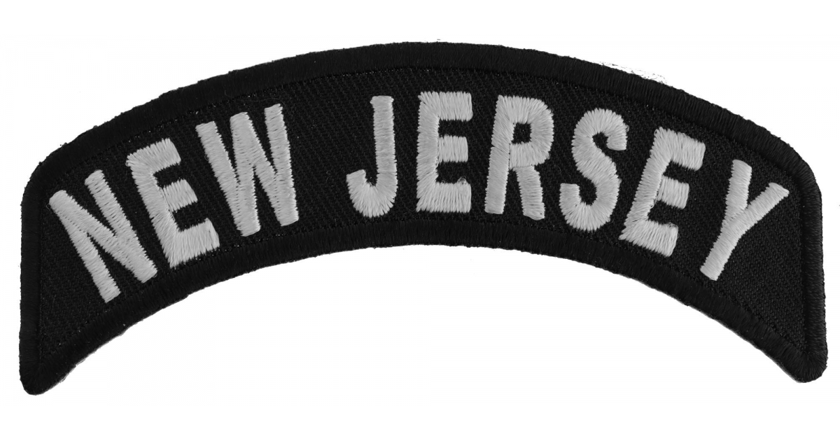 New Jersey State Embroidered Small Iron On Rocker Patch by Ivamis Patches