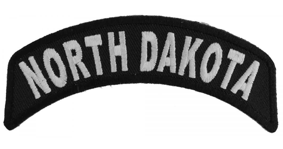 North Dakota State Embroidered Small Iron On Rocker Patch by Ivamis Patches