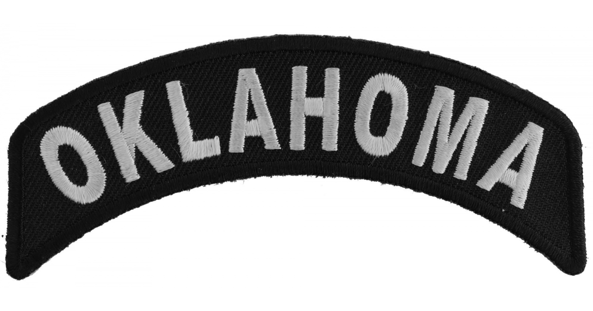 Oklahoma State Embroidered Small Iron On Rocker Patch by Ivamis Patches