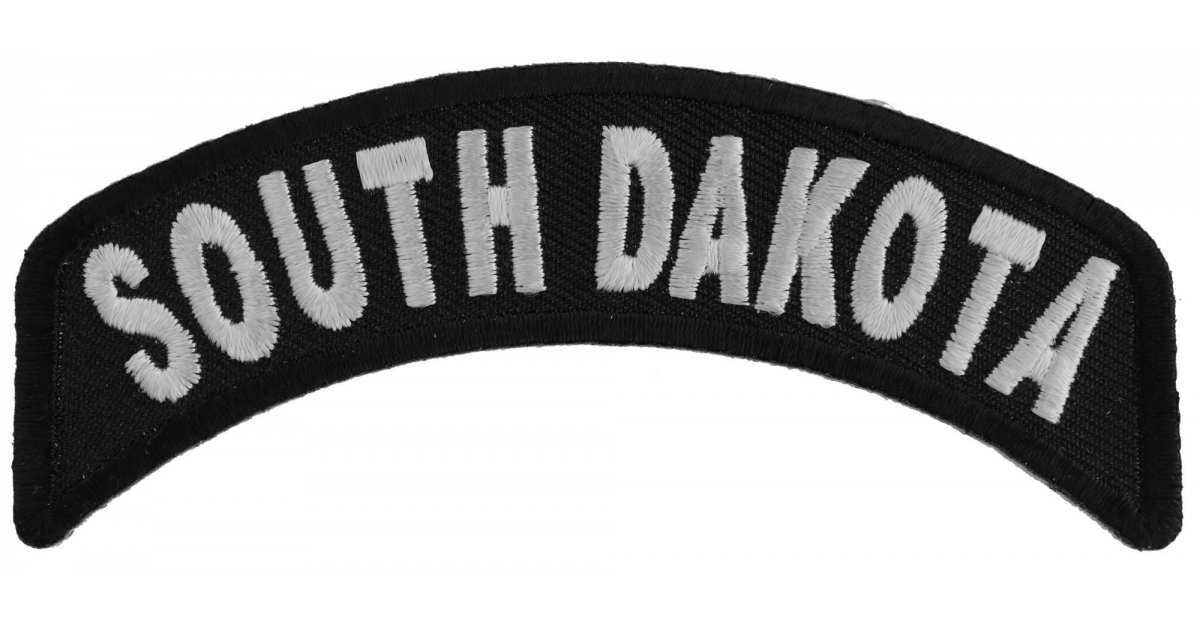 South Dakota State Embroidered Small Iron On Rocker Patch by Ivamis Patches