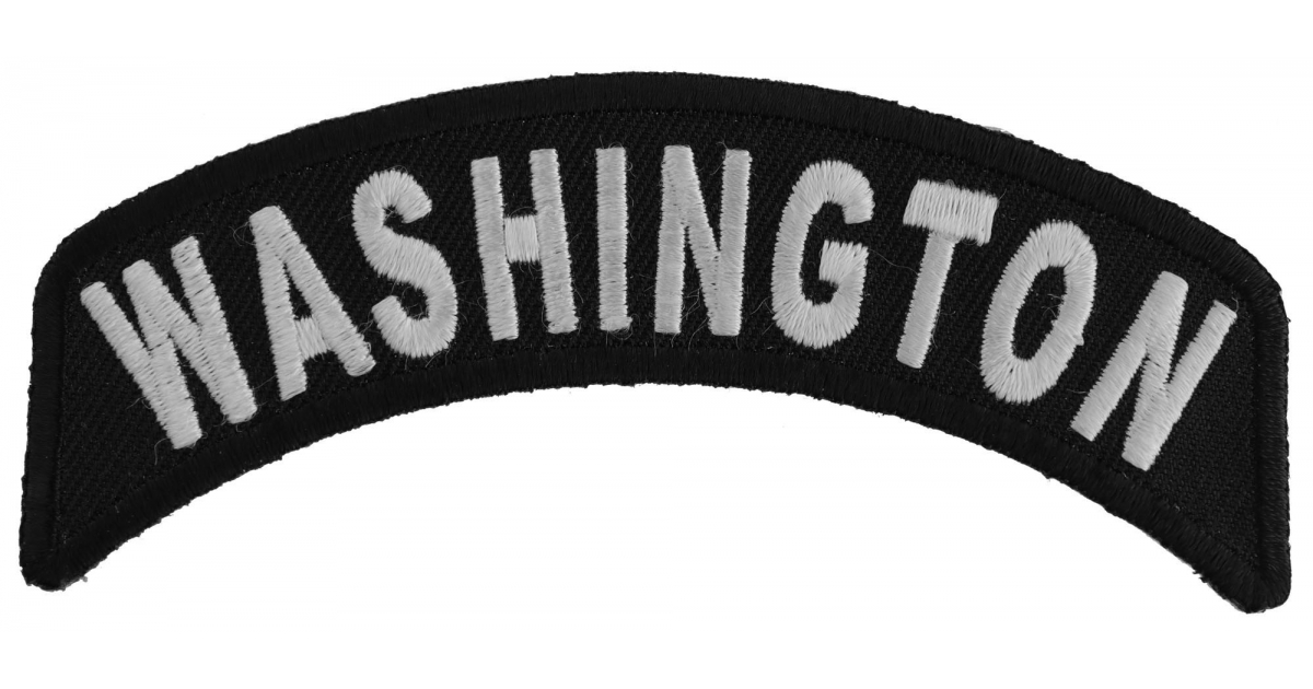 Washington State Embroidered Small Iron On Rocker Patch by Ivamis Patches