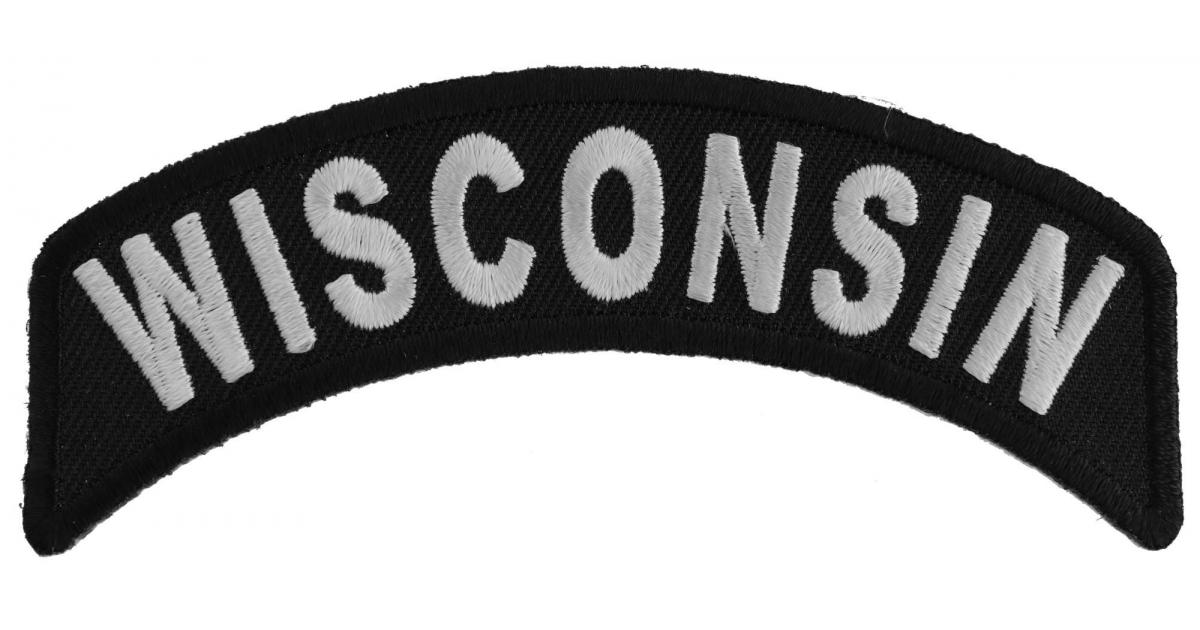 Wisconsin State Embroidered Small Iron On Rocker Patch by Ivamis Patches
