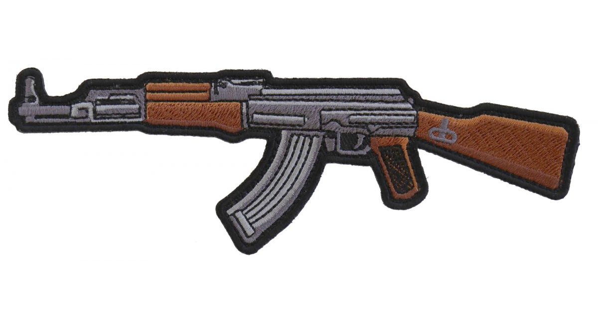 AK-47 Embroidered Gun Patch Points Left | Embroidered Patches by Ivamis Patches