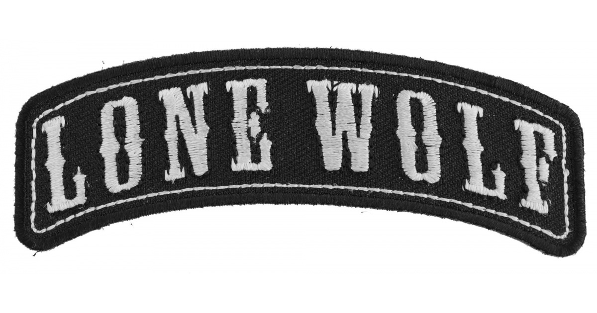 Lone Wolf Rocker Small Patch | Biker Patches -TheCheapPlace