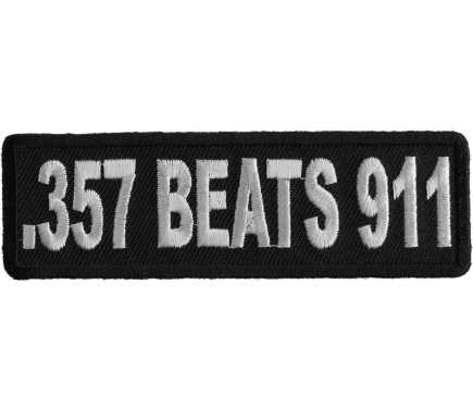 357 Beats 911 Patch, Biker Sayings by Ivamis Patches
