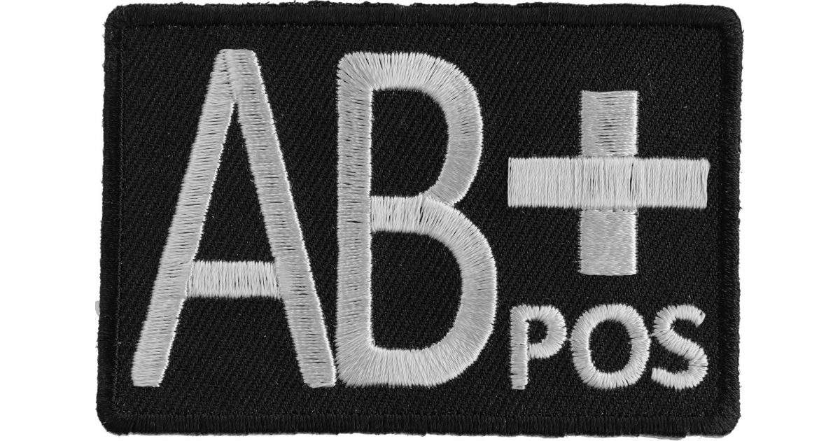 AB POSITIVE Blood Type Patch, Iron on Patch, Embroidered by Ivamis Patches