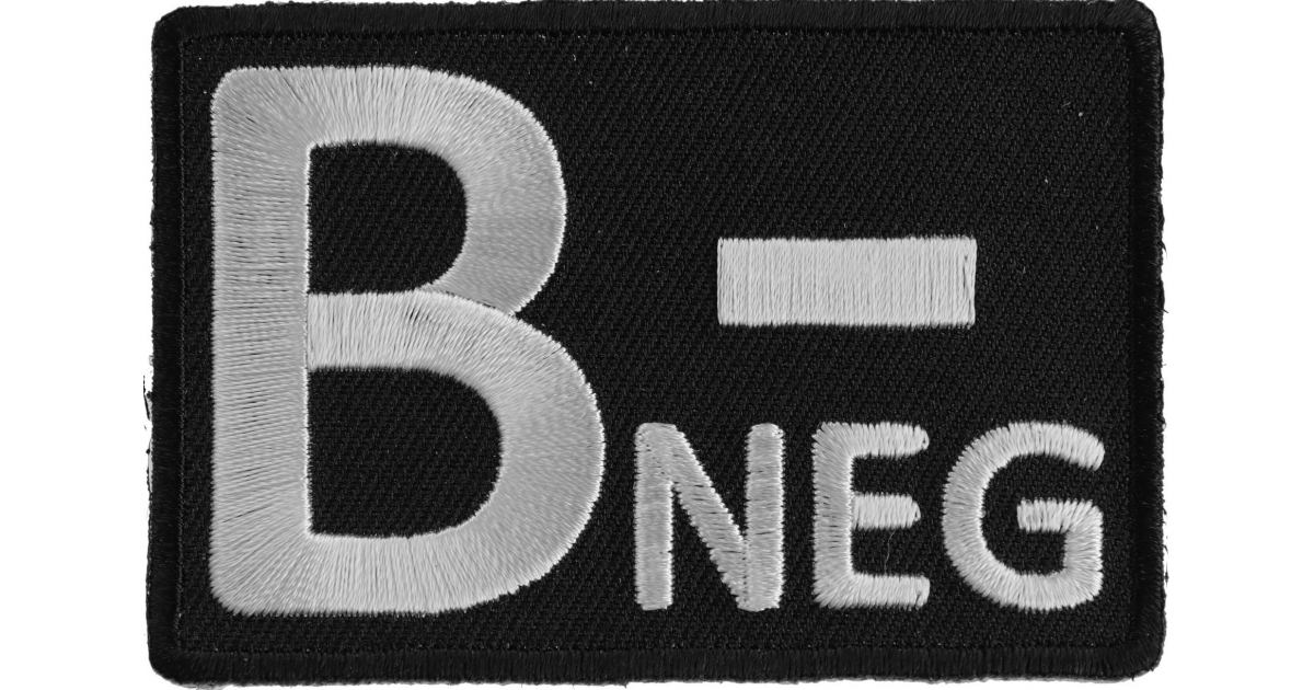 B Negative Blood Type Patch, Iron on Patch, Embroidered by Ivamis Patches