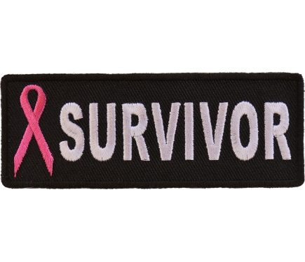 Breast Cancer Survivor Pink Ribbon Patch | Embroidered Patches by ...