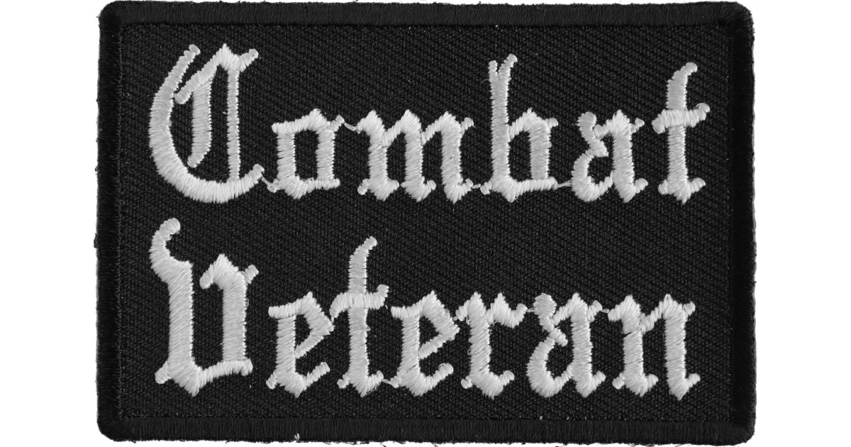 Combat Veteran Patch In Old English, Military Vet Patches by Ivamis Patches