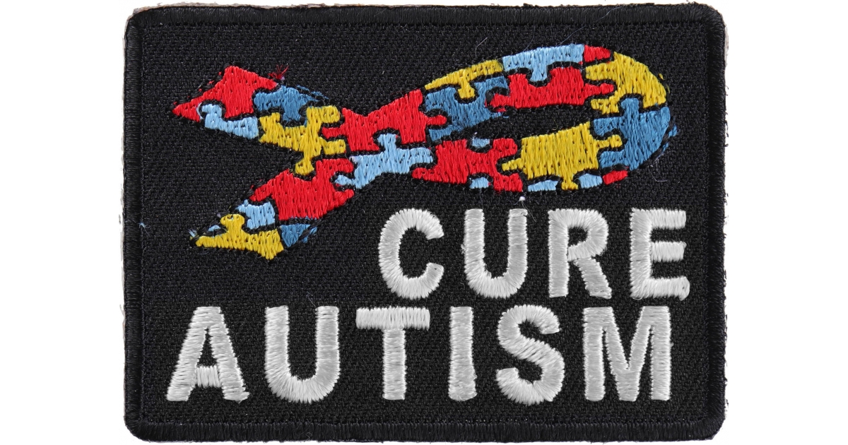 Cure Autism Puzzle Pieces Ribbon Patch | Embroidered Patches by Ivamis ...
