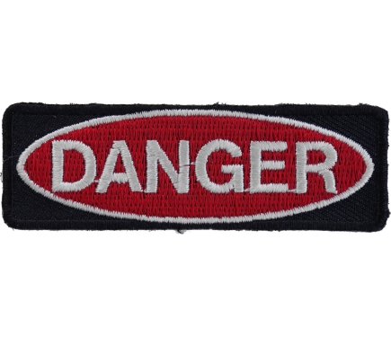 Iron On Danger Patch | Embroidered Patches by Ivamis Patches