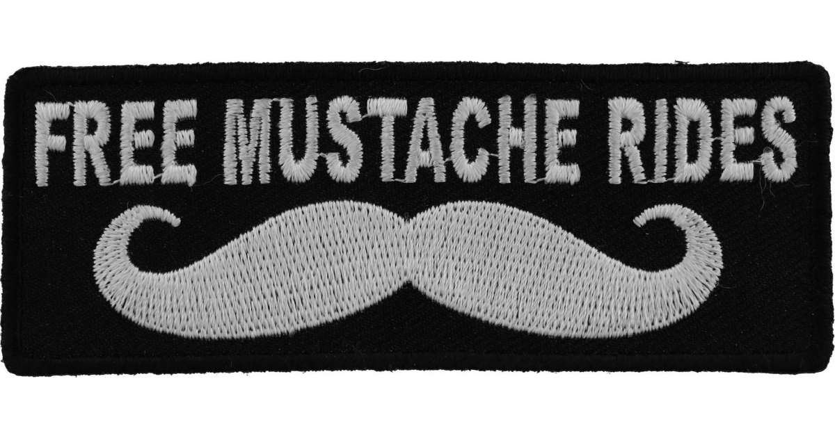 Free Mustache Rides Patch, Funny Patches for Adults by Ivamis Patches