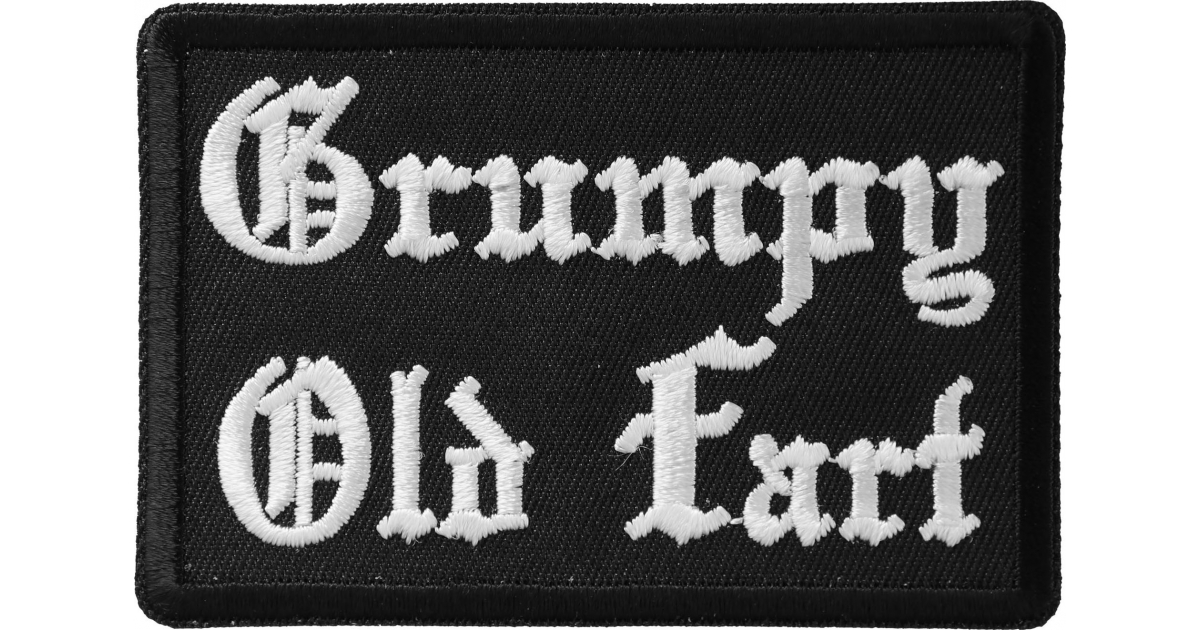 Grumpy Old Fart Funny Iron on Patch In Old English - Iron on Funny ...