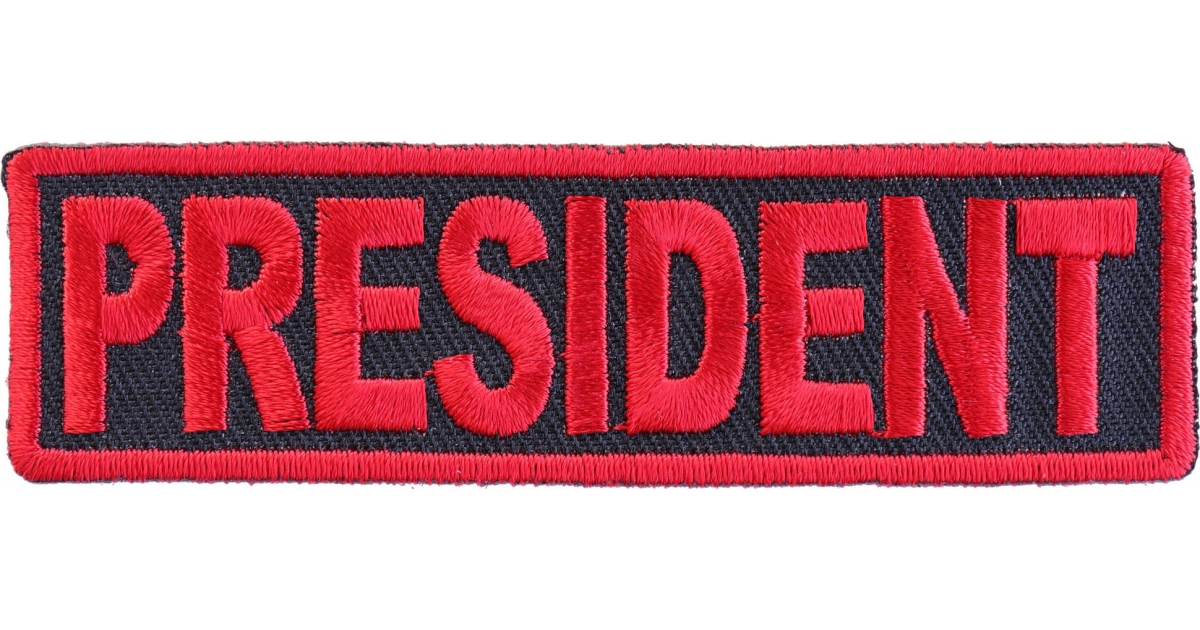President Patch, Motorcycle Club Patches for Bikers by Ivamis Patches