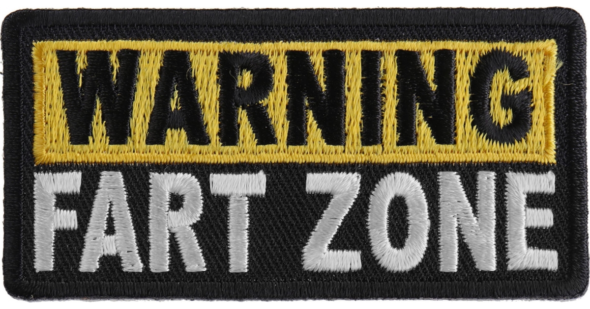 Warning Fart Zone Funny Iron on Patch - Iron on Funny Patches by Ivamis Patches