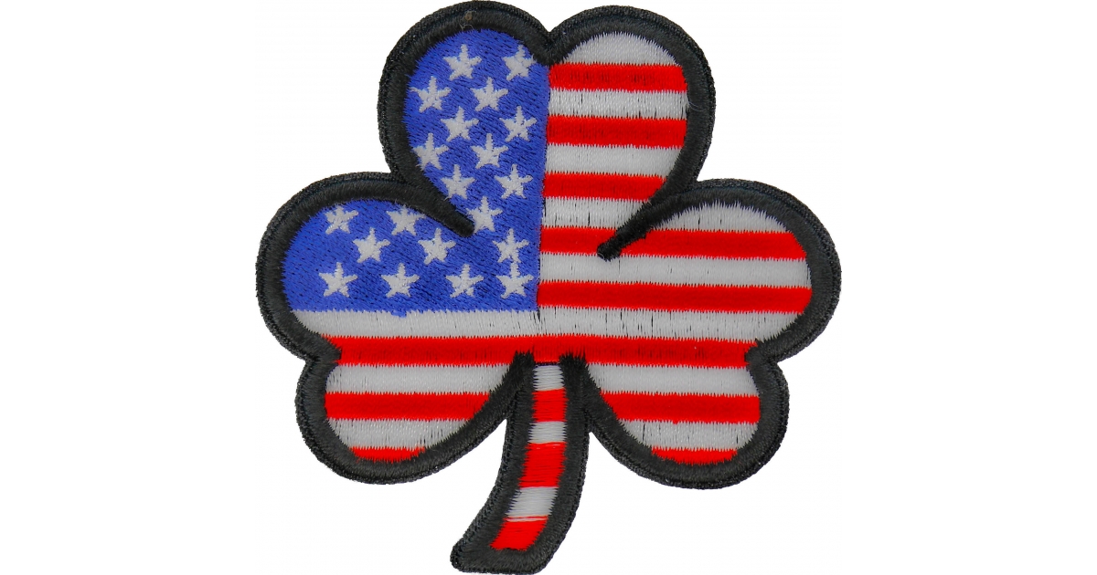 American flag 3 Clover Shamrock Patch by Ivamis Patches