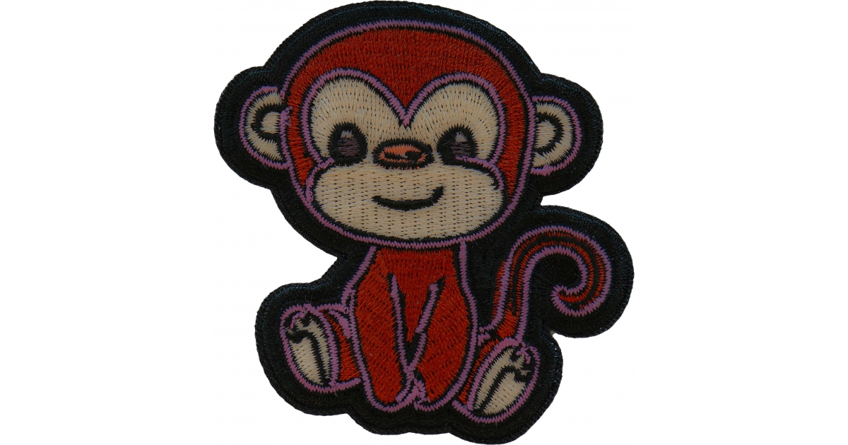 Baby Monkey Iron on Patch - Iron on Monkey Patches by Ivamis Patches