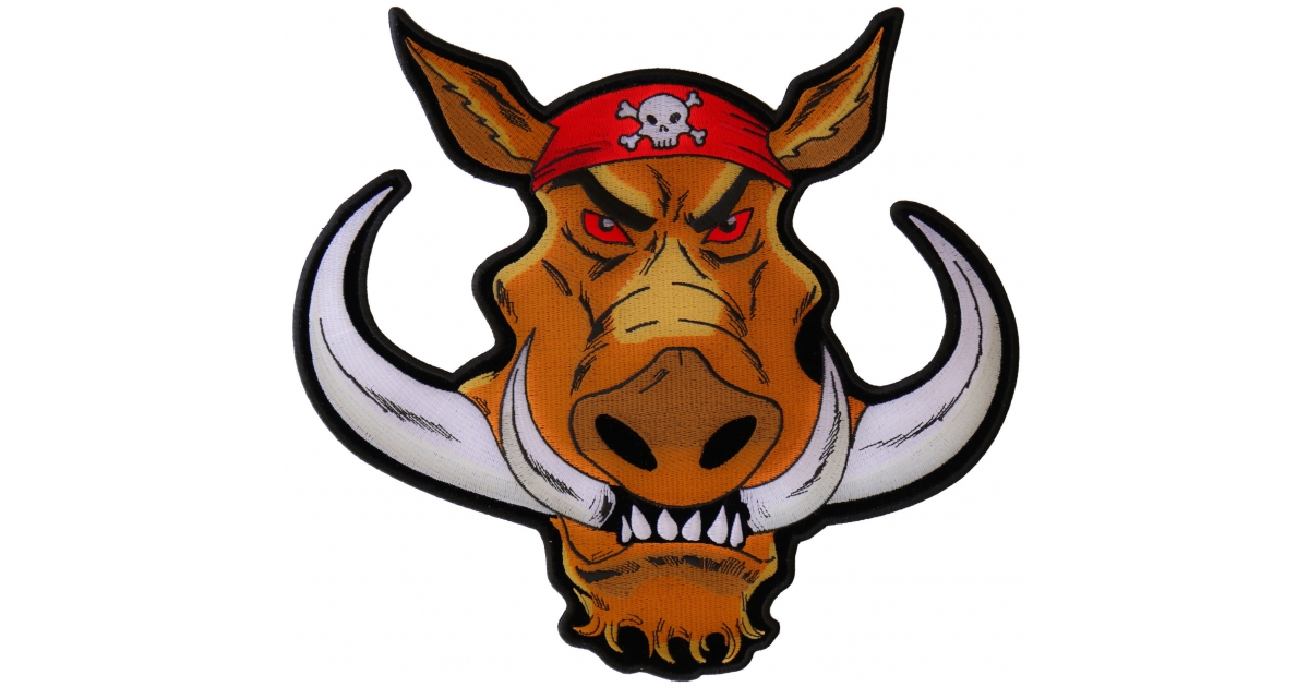 Wild Hog Patch, Large Animal Patches for Jackets by Ivamis Patches