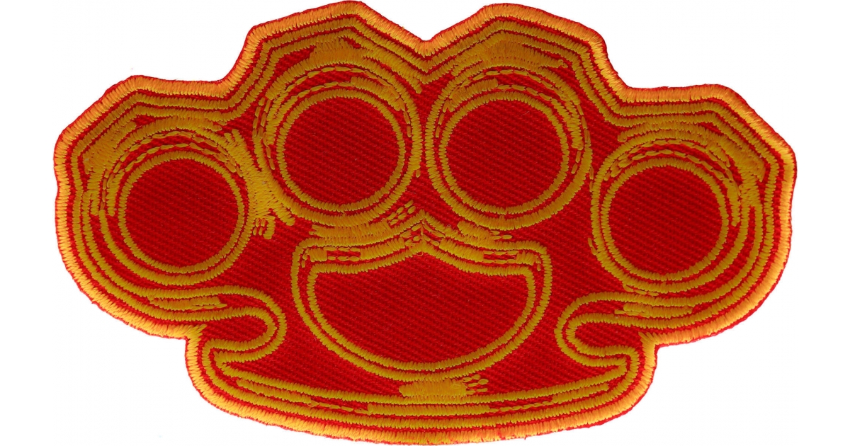 Brass Knuckles in Red and Yellow Patch by Ivamis Patches