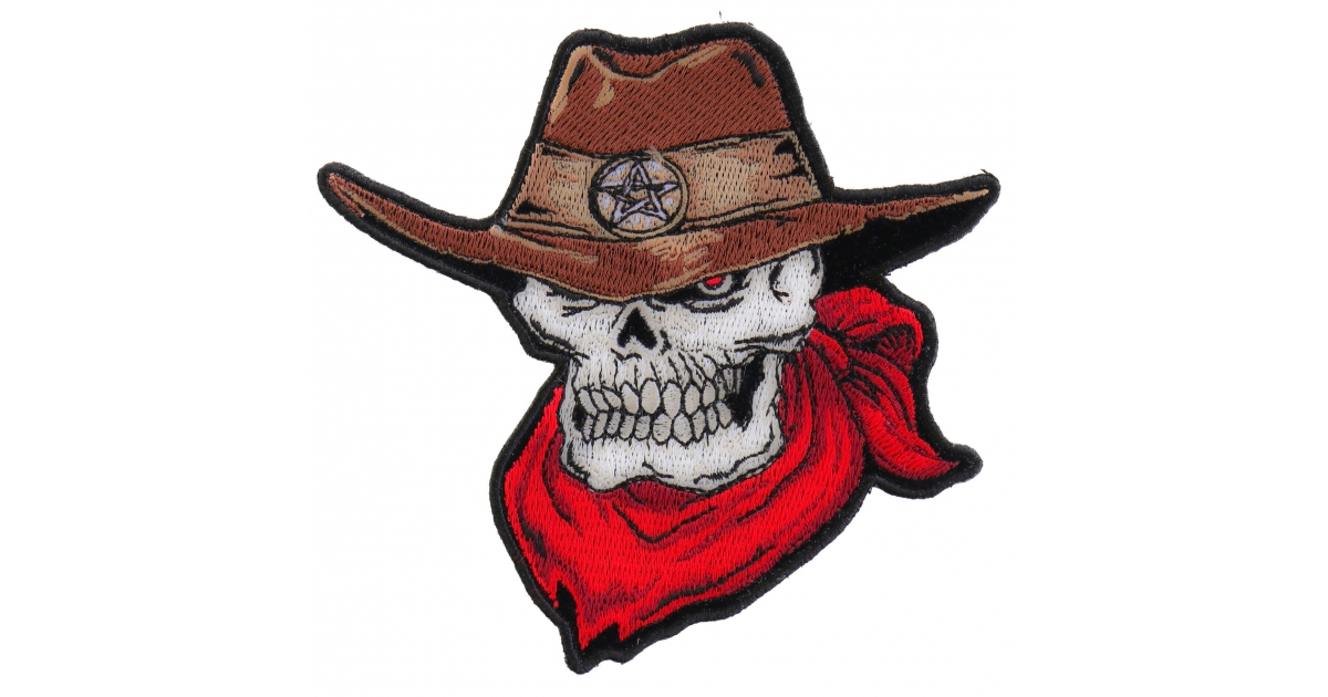 Cowboy Skull Patch, Biker Skull Patches by Ivamis Patches